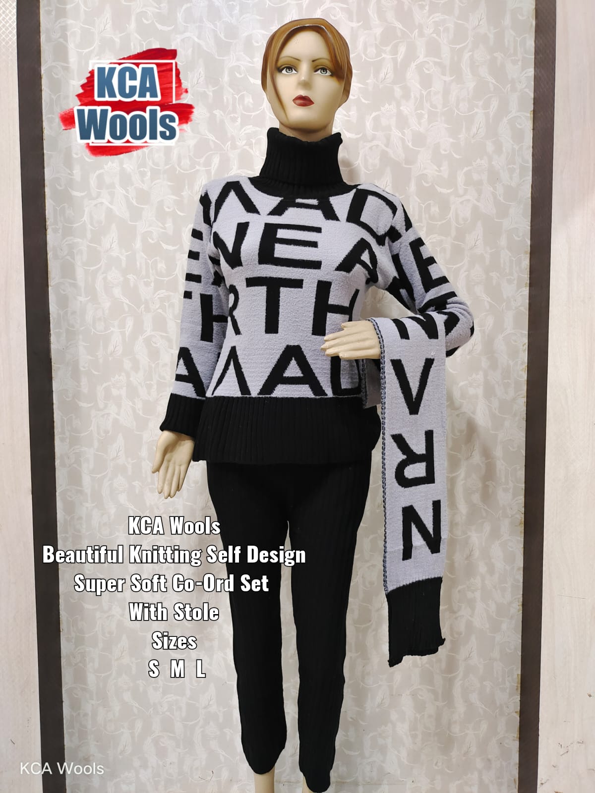 Pure Wool Beautiful Knitting Fabric Co-Ord Set - ESRAzone